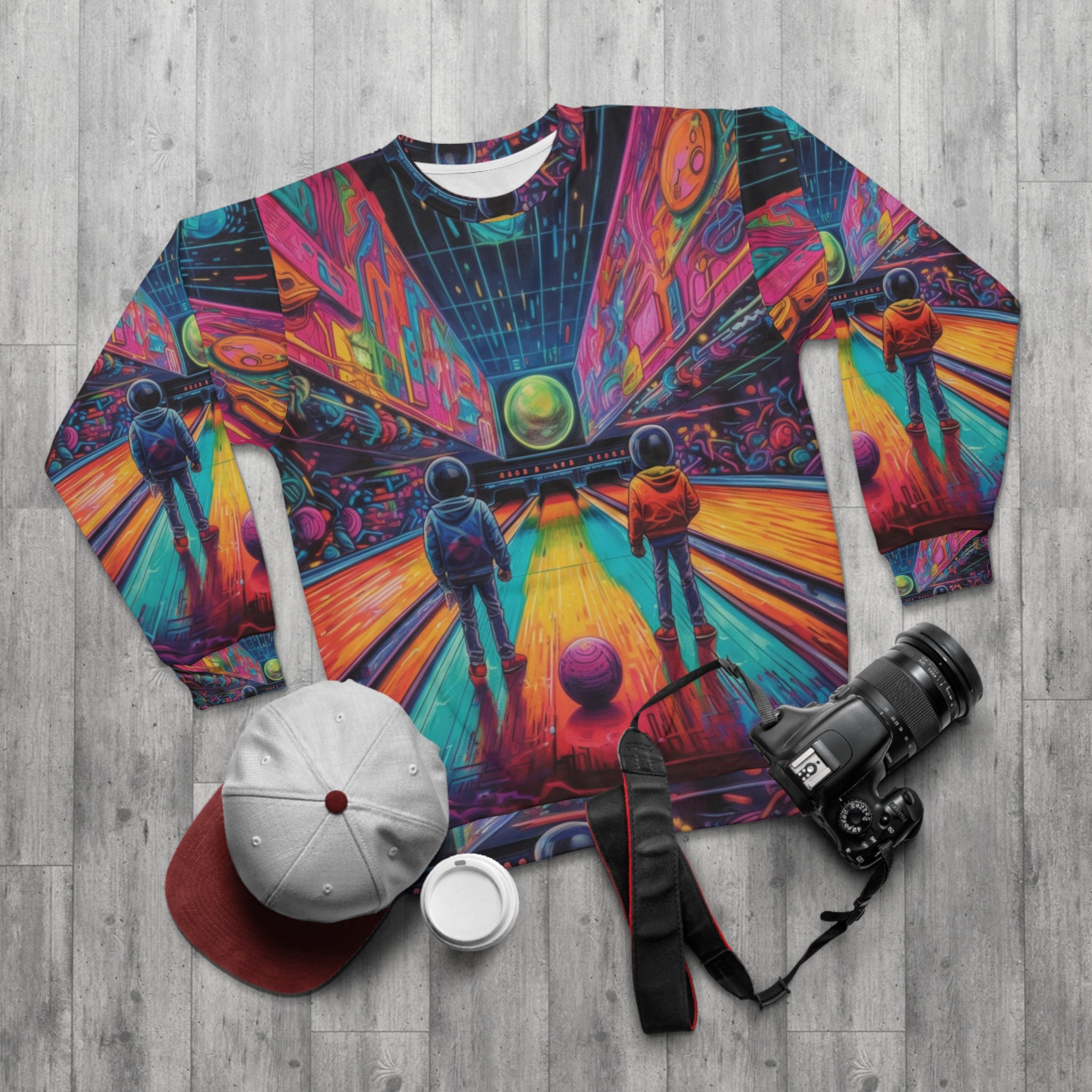 Trippy Bowling Alley: Retro-futuristic Pin Strike Zone - Etsy