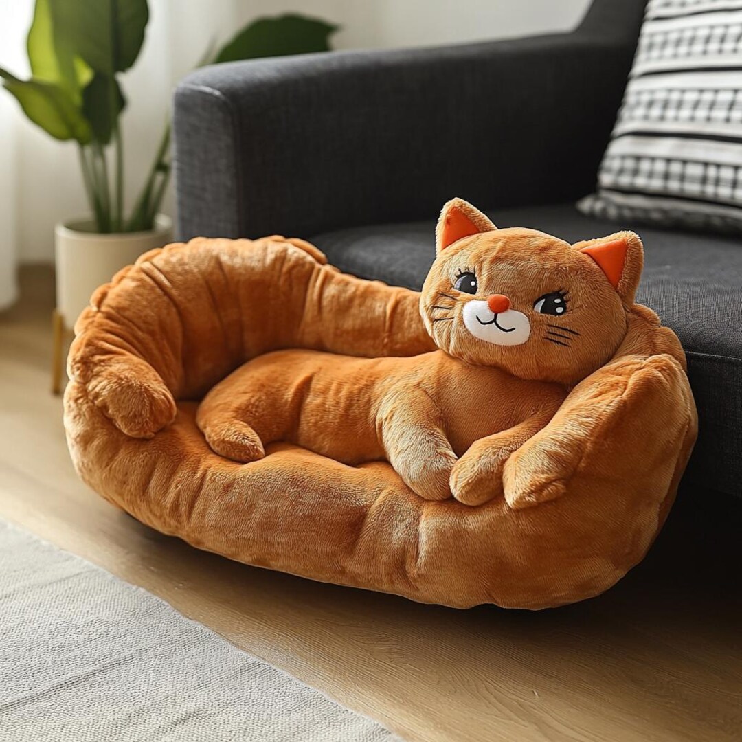 Cozy Kitten Couch, Cat Stuffed Animal, Plush Shaped Pillow - Etsy