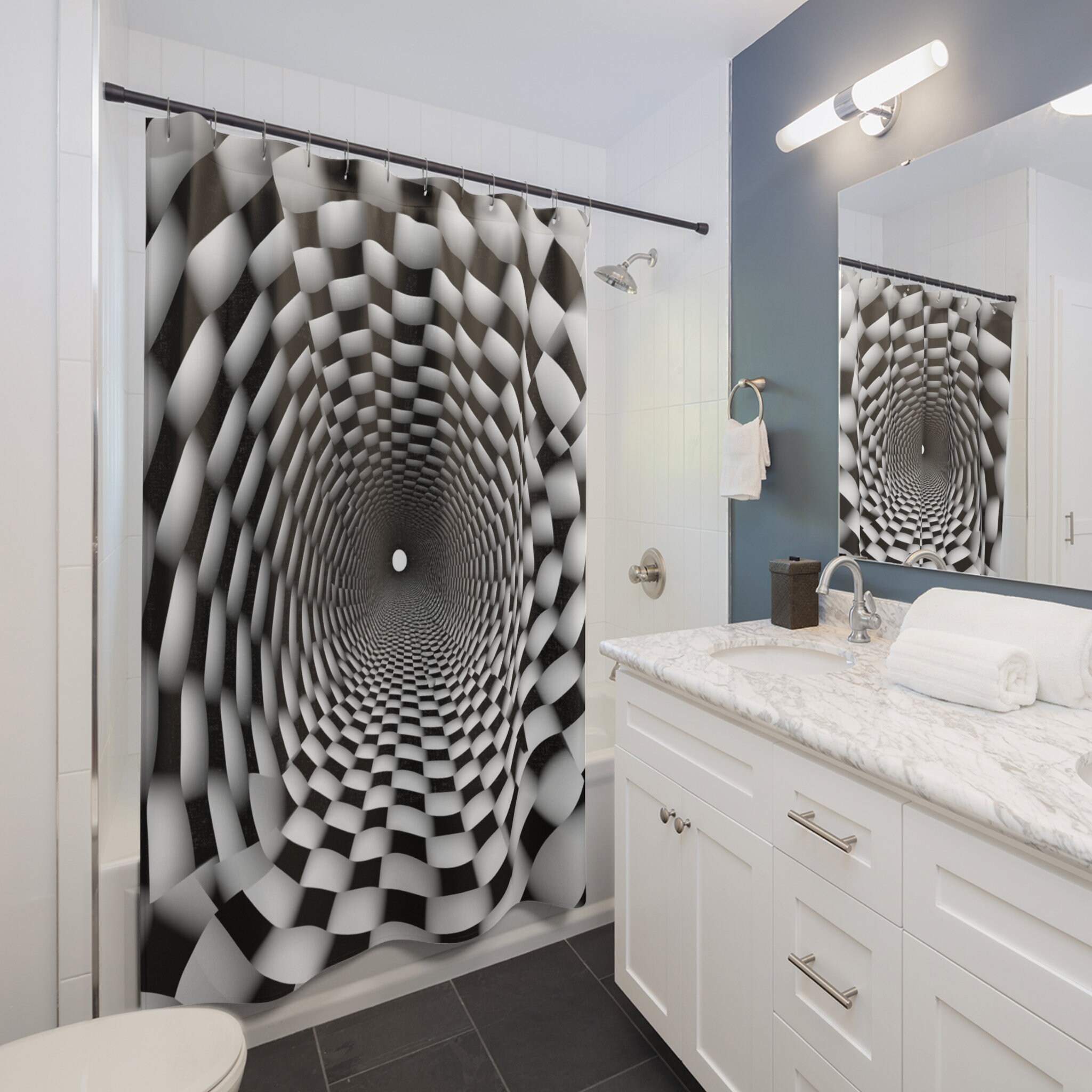 3D Optical Illusion Vortex Bottomless Hole Shower Curtain - Etsy