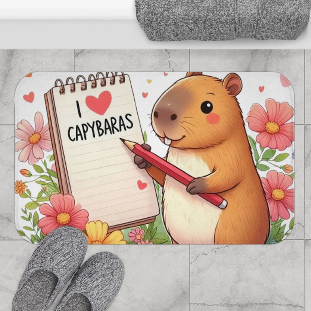 Capybara Holding Pencil and Notepad With I Love Capybaras, Cute Rodent ...