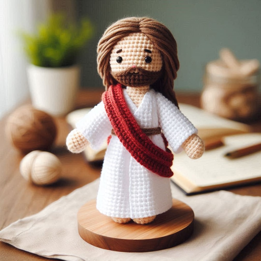 Jesús crochet amigurumi, muñeco de peluche Jesús, Jesús amigurumi ...