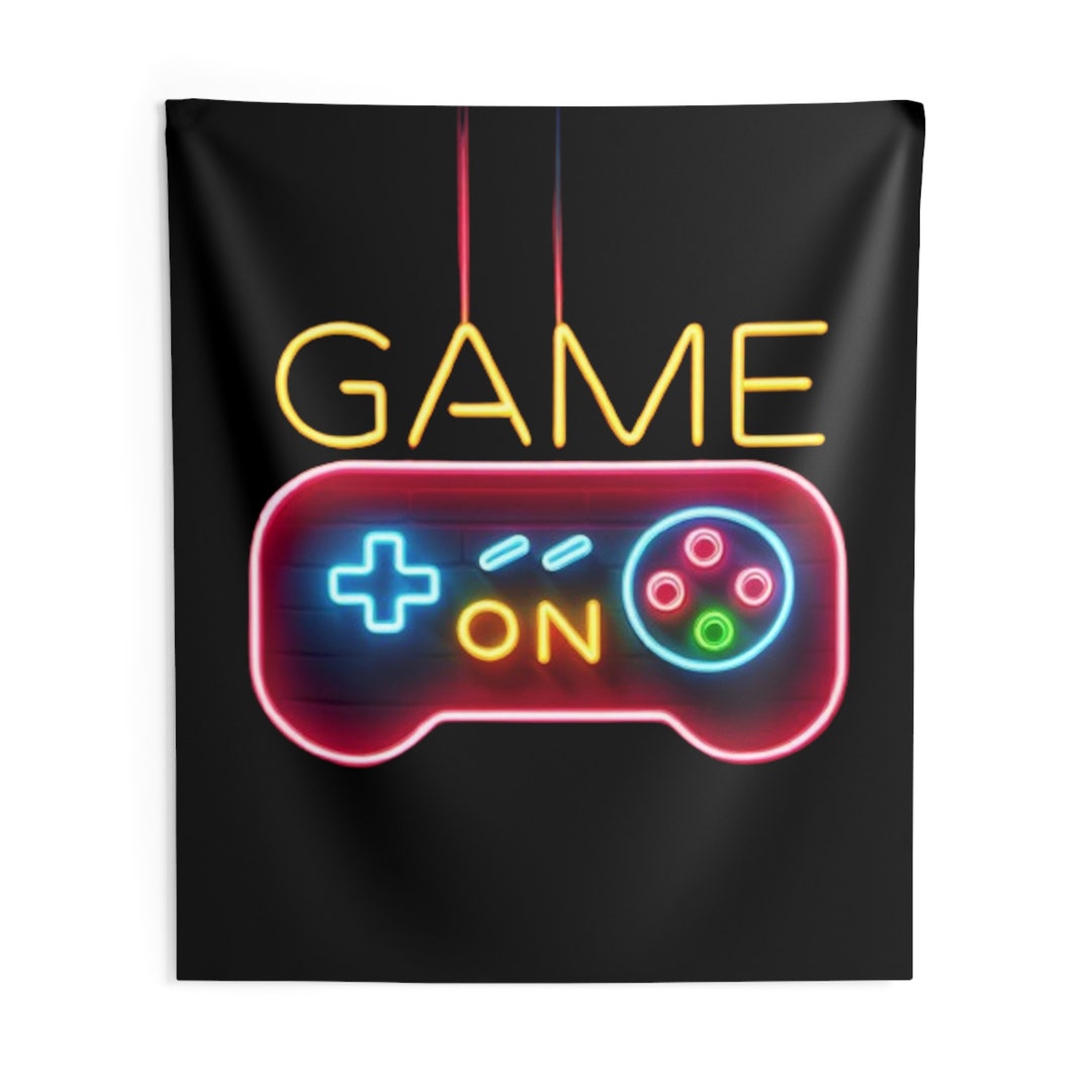 Classic Game on Sign, Retro Neon Graphic, Indoor Wall Tapestries - Etsy