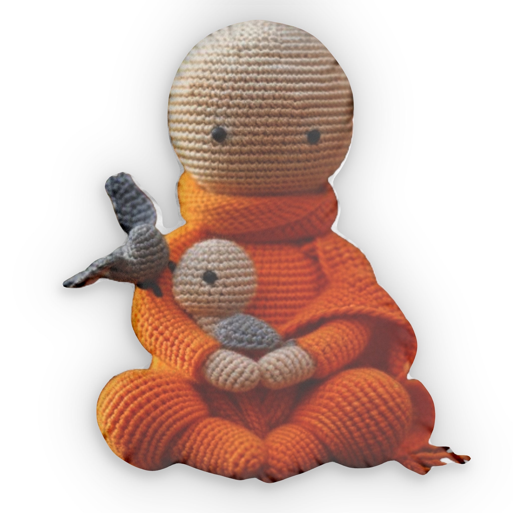 Budhist Monk, Crochet Plush Gift,bird Turtle Shaped Pillow - Etsy