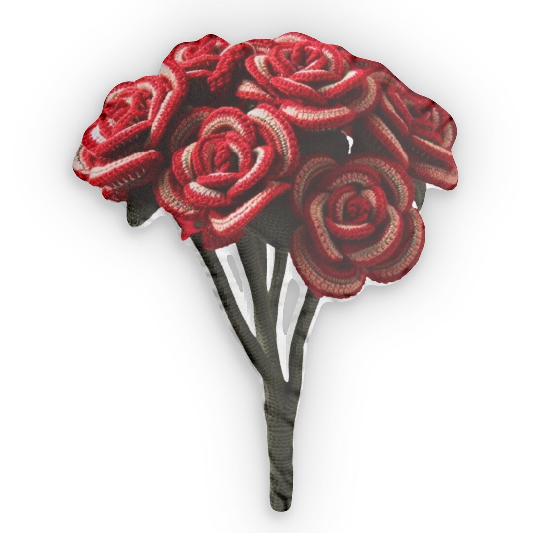 Red Roses, Crochet Plush Gift, Rose Shaped Pillows - Etsy
