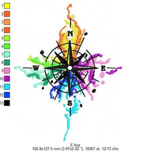 Compass Rose Embroidery Design,compass Rose Embroidery File,compass ...