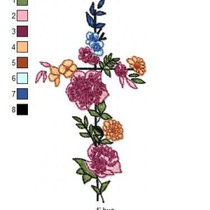 Floral Cross Embroidery Design, Cross Embroidery Pattern,cross Machine ...