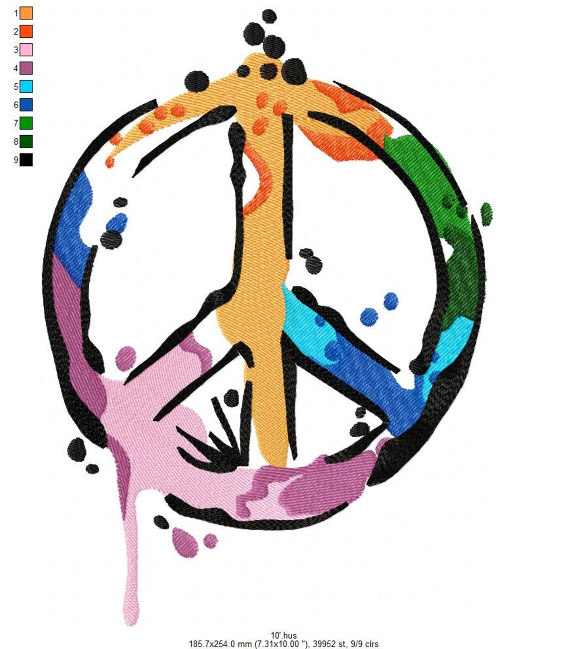 Peace Sign Embroidery Design Peace Sign Embroidery - Etsy