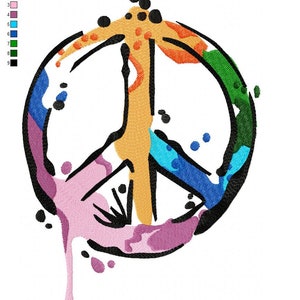 Peace Sign Embroidery Design, Peace Sign Embroidery Pattern,peace ...
