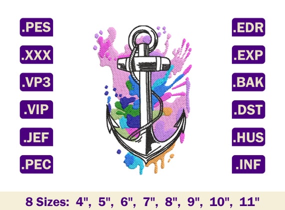 Anchor Machine Embroidery Design Anchor Embroidery File | Etsy