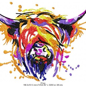 Bull Head Embroidery Design, Animal Machine Embroidery Design, Animal ...