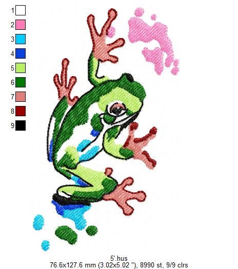 Frog Machine Embroidery Designs, Frog Embroidery Pattern, Frog ...