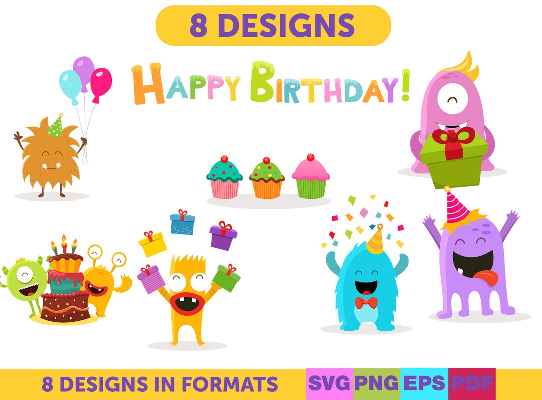 Birthday Monster Svg,monster Svg,cute Monster Svg,monsters Svg,cute ...