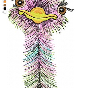 Ostrich Machine Embroidery Design, Ostrich Embroidery File, Ostrich ...