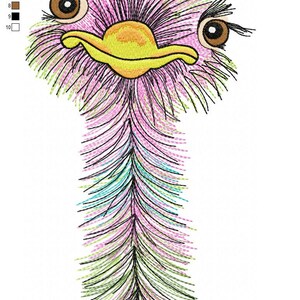 Ostrich Machine Embroidery Design, Ostrich Embroidery File, Ostrich ...
