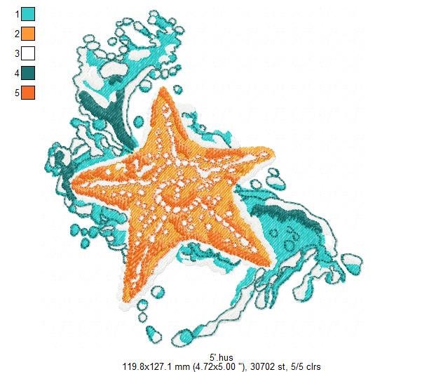 Starfish Machine Embroidery Designsstarfish Embroidery - Etsy