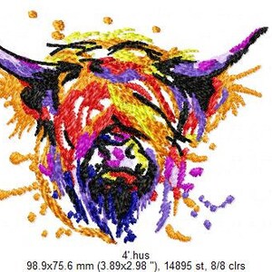 Bull Head Embroidery Design, Animal Machine Embroidery Design, Animal ...