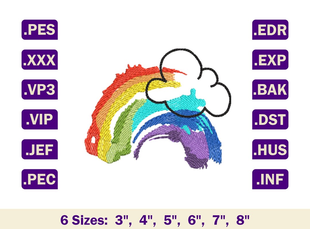 Rainbow Machine Embroidery Designs,rainbow Embroidery Designs,rainbow ...