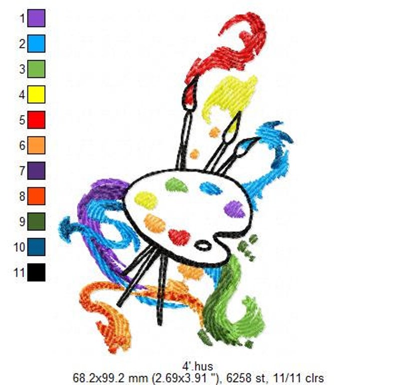 Paint Palette Machine Embroidery Designspaint Palette - Etsy