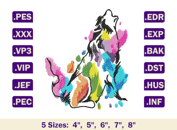 Wolf Machine Embroidery Designswolf Embroidery Designswolf - Etsy