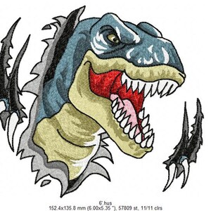 Dinosaur Machine Embroidery Design, Dinosaur Embroidery File, Dinosaur ...