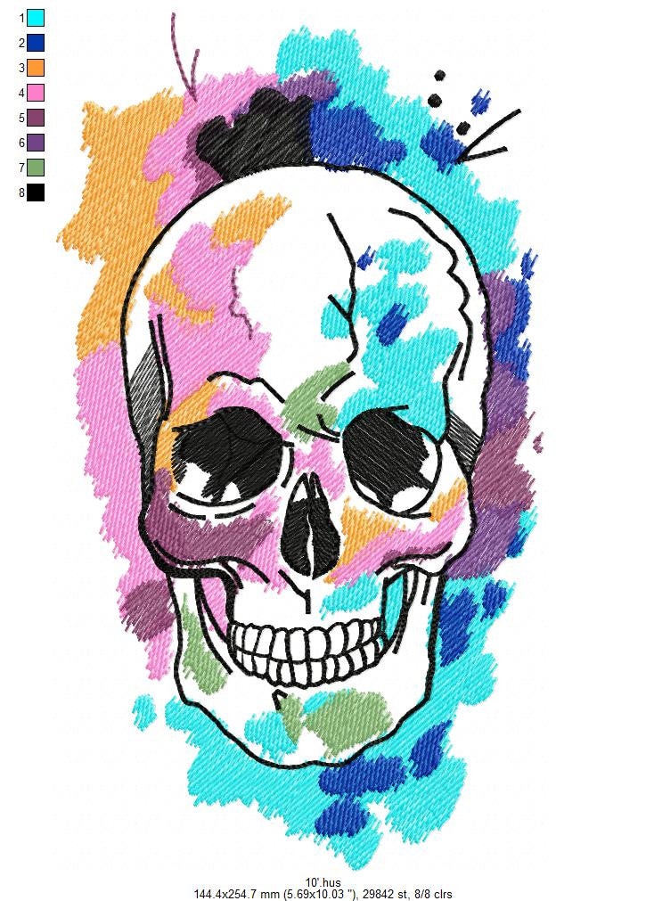 Skull Machine Embroidery Designsskull Embroidery | Etsy