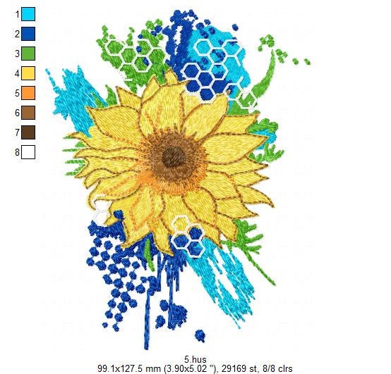 Sunflower Embroidery Designs for Machine Sunflower Embroidery - Etsy