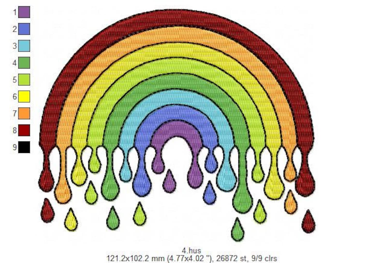 Rainbow Machine Embroidery Designsmachine Embroidery Designs - Etsy