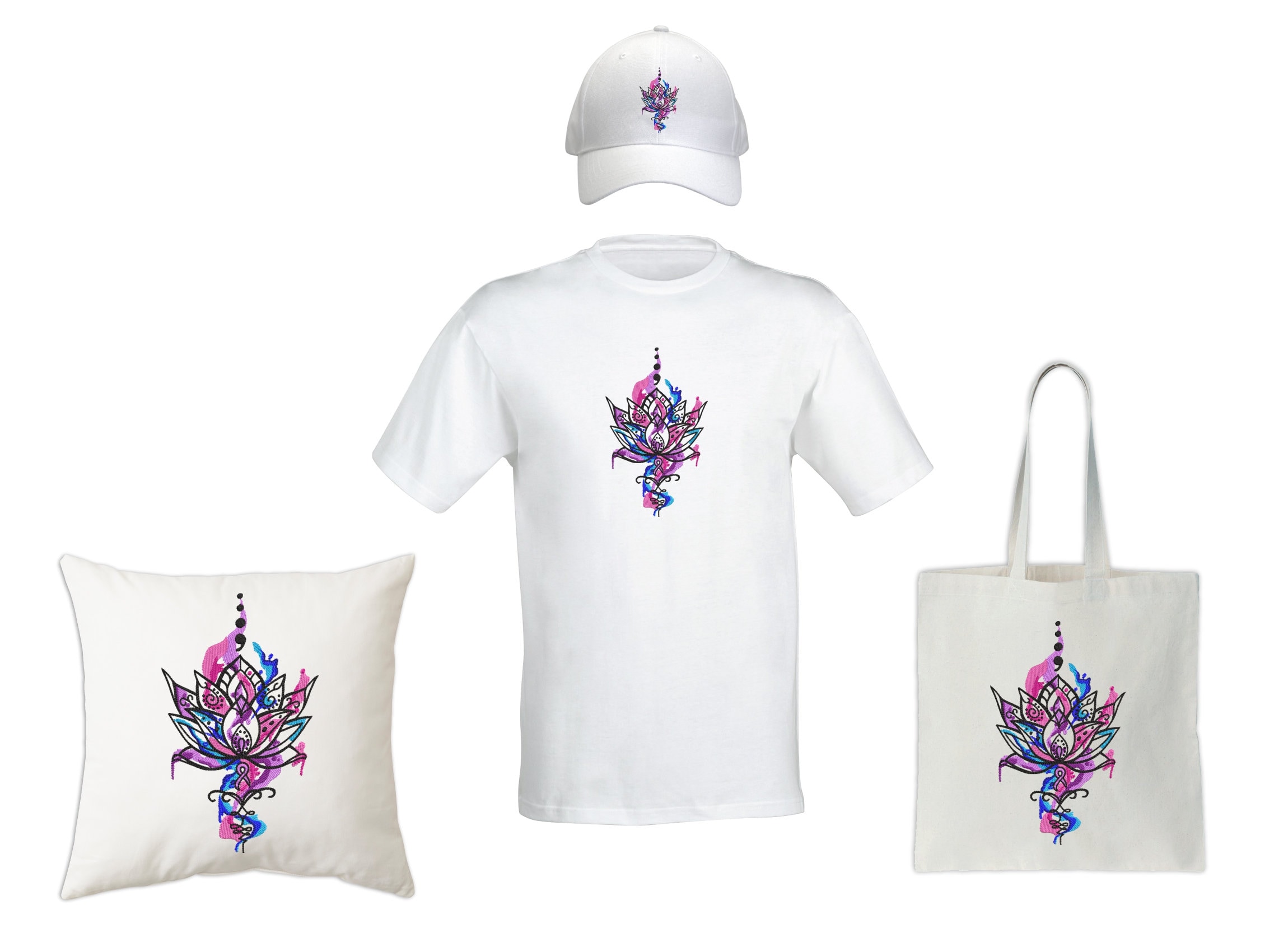 Mandala Lotus Machine Embroidery File, Lotus Flower Embroidery Design ...