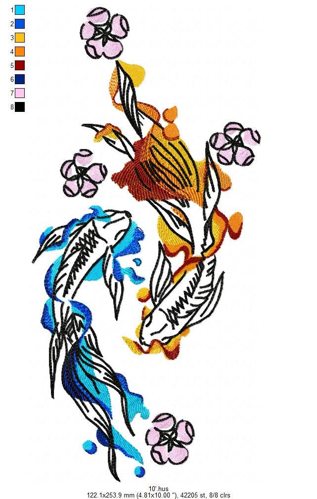 Fish Machine Embroidery Designsfish Embroidery Designsfish - Etsy