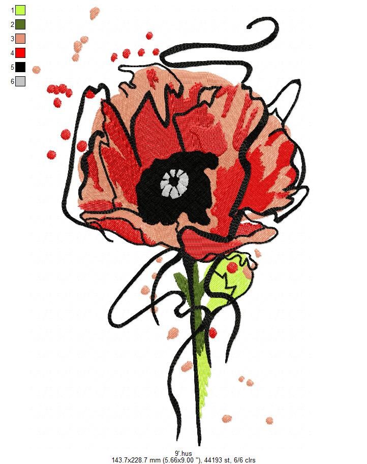 Poppy Machine Embroidery Designs,poppy Embroidery Designs,poppies ...