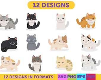 Cat SVG Bundle Meow SVG Bundle Cat Cut File Cat Clipart - Etsy