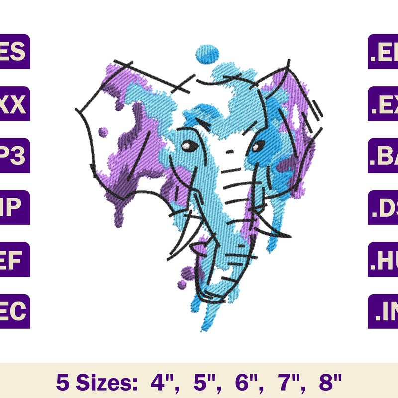 Elephant Embroidery - Etsy