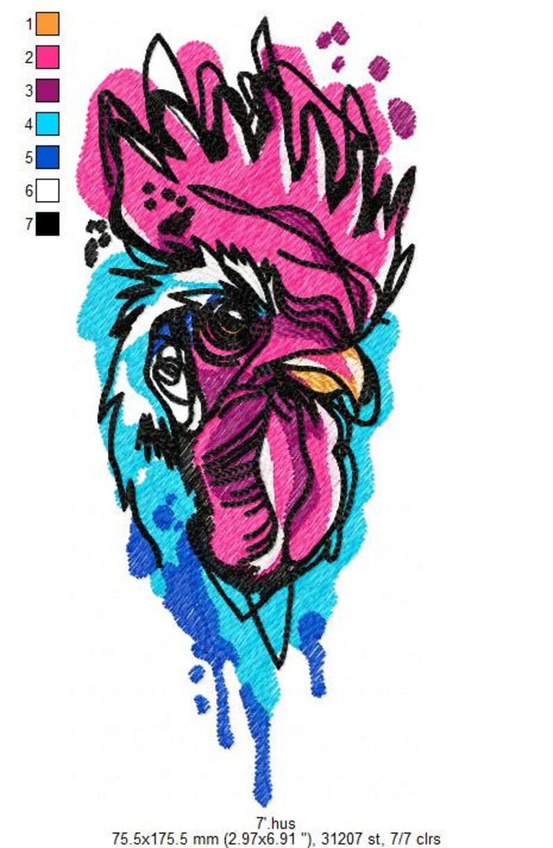 Rooster Machine Embroidery Designs Rooster Embroidery File - Etsy