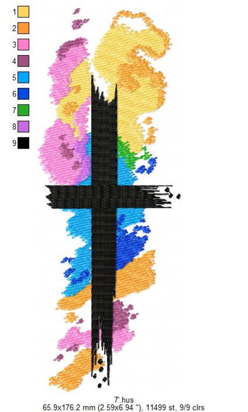 Cross Machine Embroidery Design Cross Embroidery Pattern | Etsy