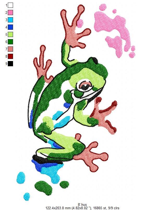 Frog Machine Embroidery Designs, Frog Embroidery Pattern, Frog ...