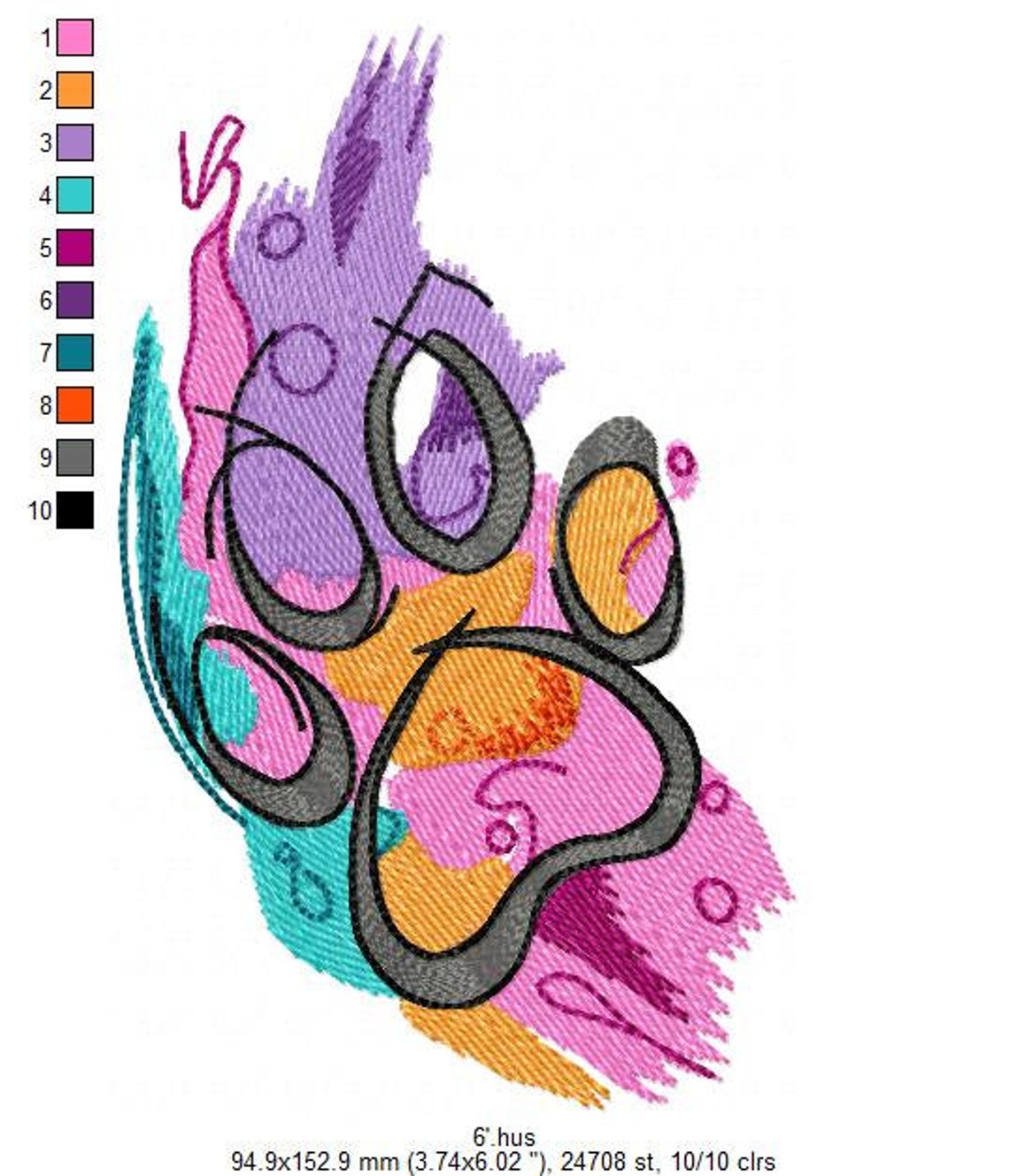 Paw Machine Embroidery Designspaw Embroidery Designspaw - Etsy