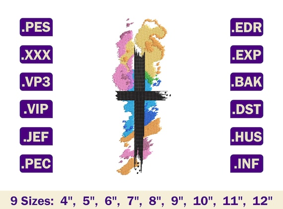 Cross Machine Embroidery Design Cross Embroidery Pattern | Etsy