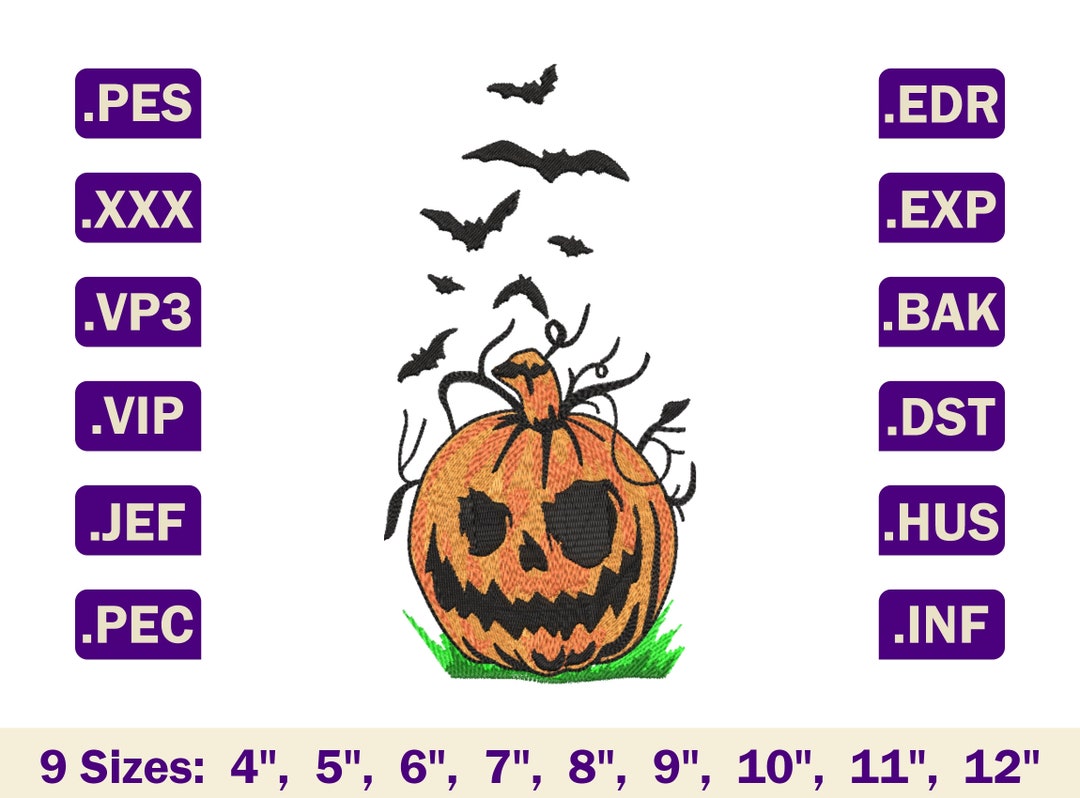 Pumpkin Machine Embroidery Designs, Pumpkin Embroidery File,halloween ...