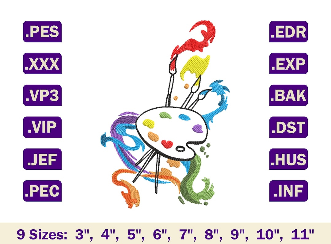 Paint Palette Machine Embroidery Designs,paint Palette Embroidery ...