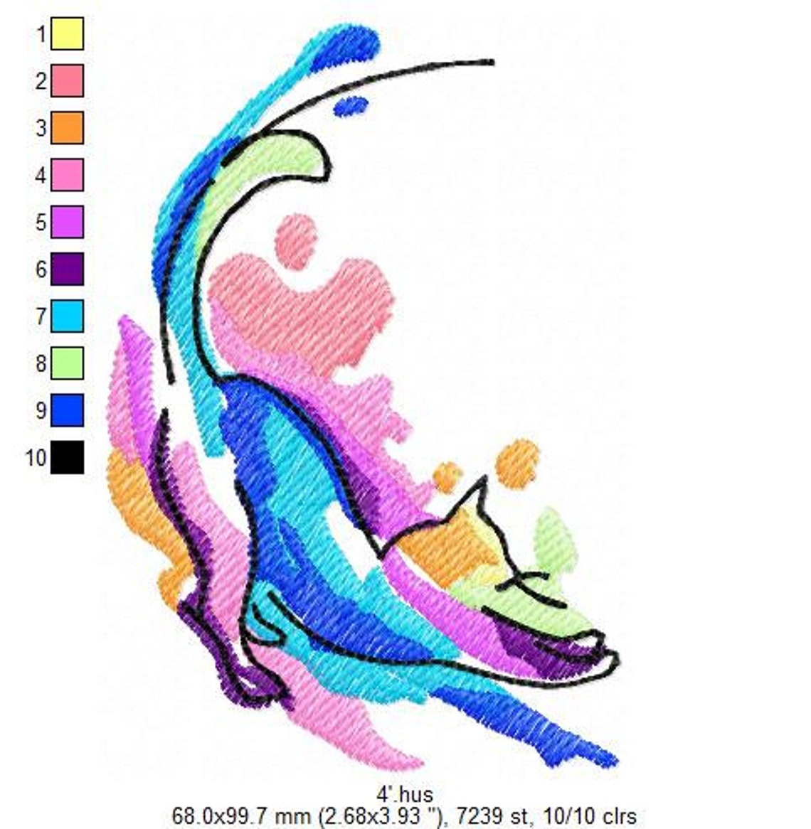 Cat Machine Embroidery Design, Cat Embroidery File, Cat Embroidery ...