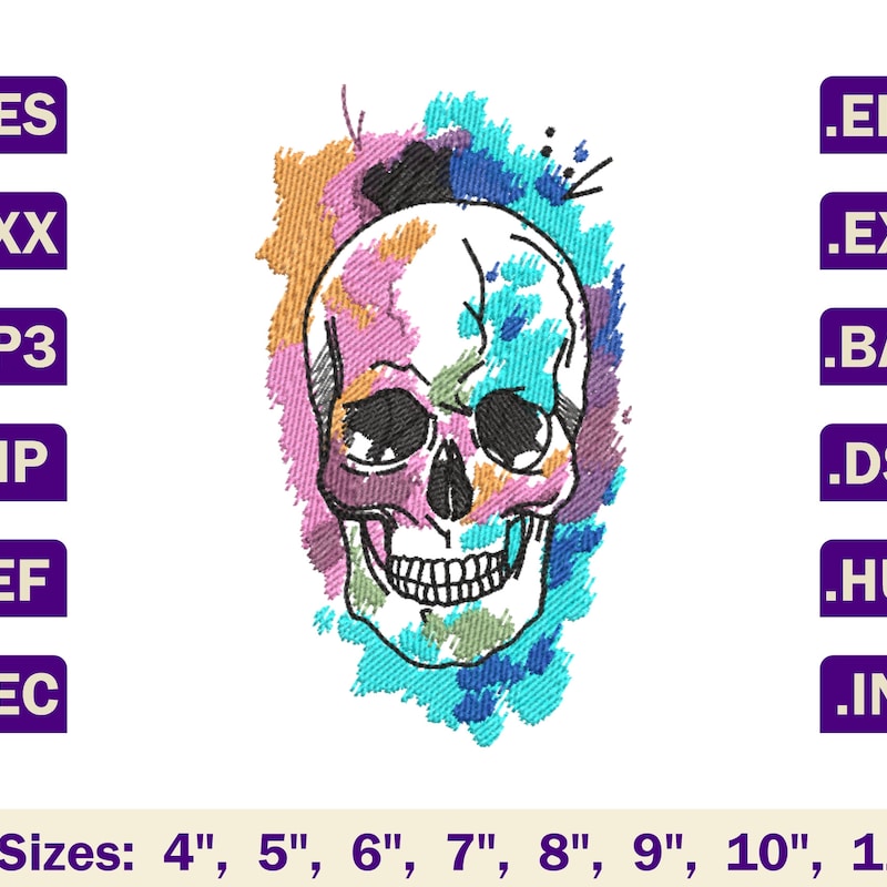 Skull Embroidery - Etsy
