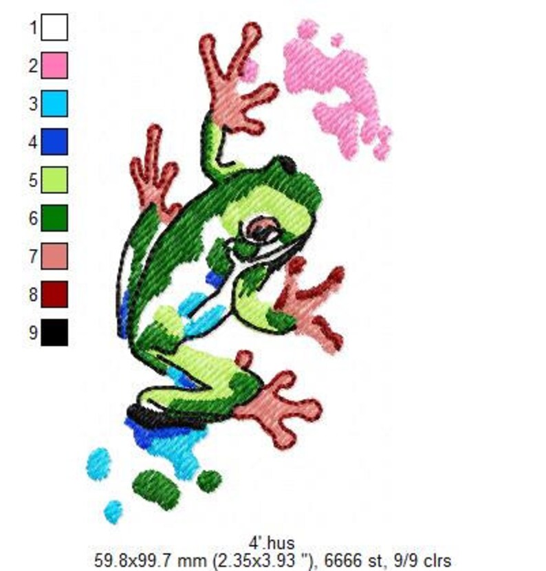 Frog Machine Embroidery Designs Frog Embroidery Pattern Frog - Etsy