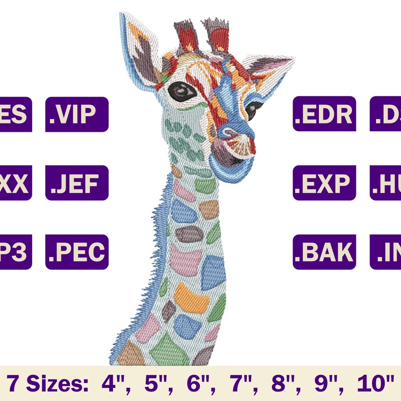 Giraffe Machine Embroidery Designs - Etsy