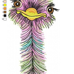 Ostrich Machine Embroidery Design, Ostrich Embroidery File, Ostrich ...