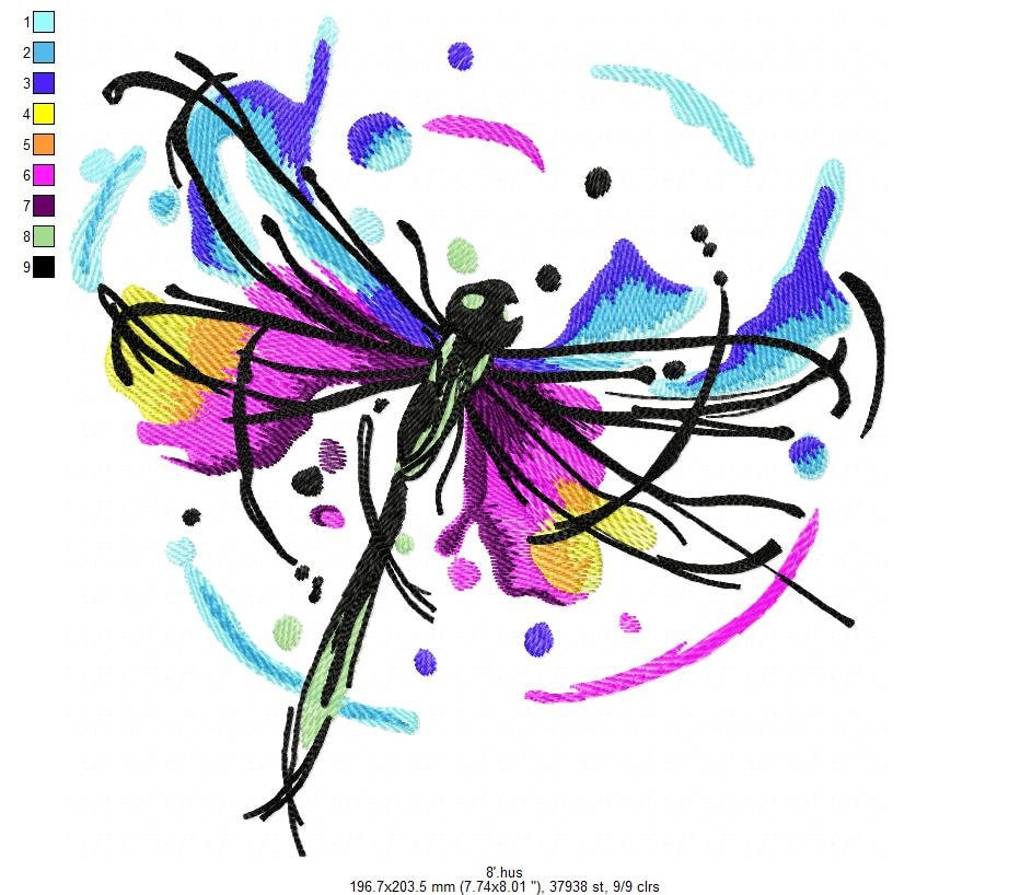 Dragonfly Machine Embroidery Designsdragonfly Embroidery - Etsy