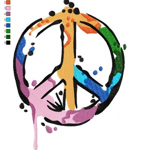 Peace Sign Embroidery Design, Peace Sign Embroidery Pattern,peace ...