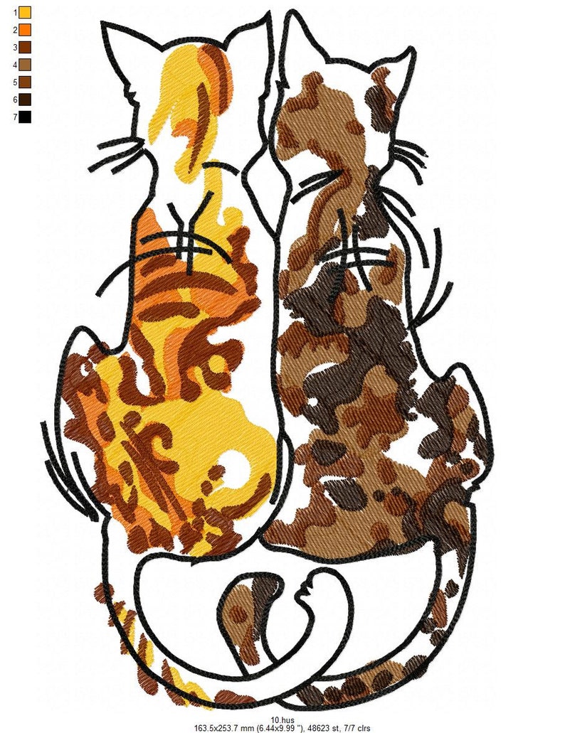 Cats Machine Embroidery Design Cat Embroidery Pattern Cat - Etsy