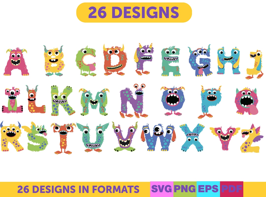 Alphabet Svg,alphabet Animals,monster Alphabet Svg,alphabet Png,nursury ...