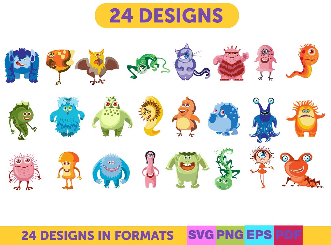 Monster Svg,cute Monster Svg,monsters Svg,cute Monster Clipart,mmonster ...