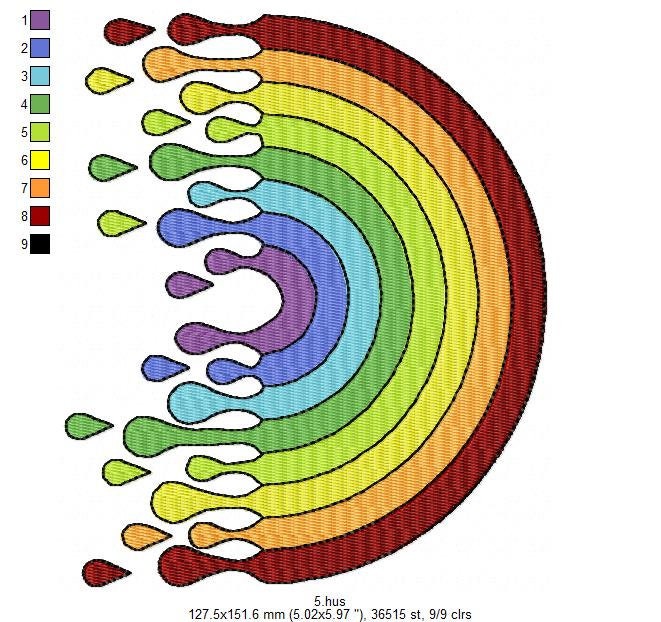 Rainbow Machine Embroidery Designsmachine Embroidery Designs - Etsy